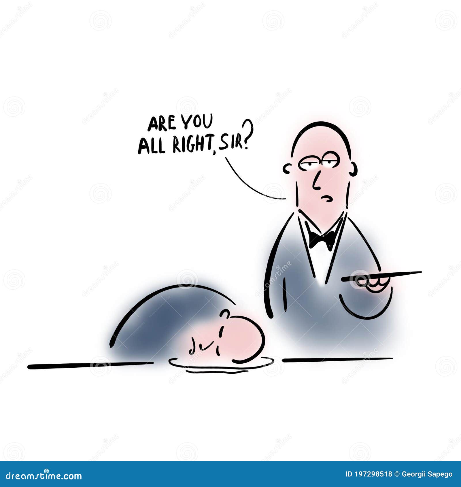 Drunk Man Sleeping In Bar Vector Illustration. | CartoonDealer.com ...