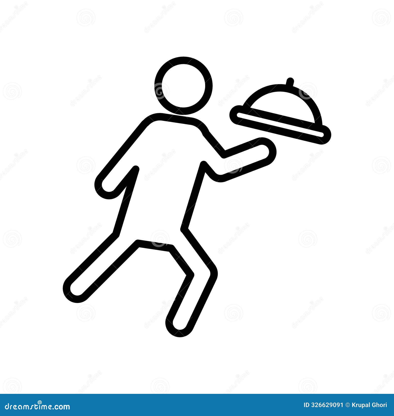 Waiter Falling Icon Mark In Filled Style Cartoon Vector | CartoonDealer ...