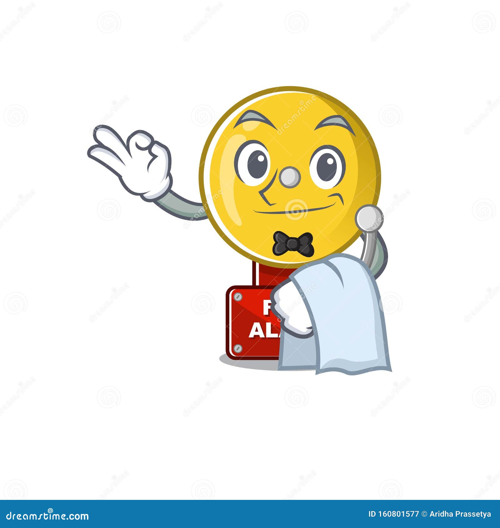 Waiter Fire Alarm with the Character Shape Stock Vector - Illustration ...