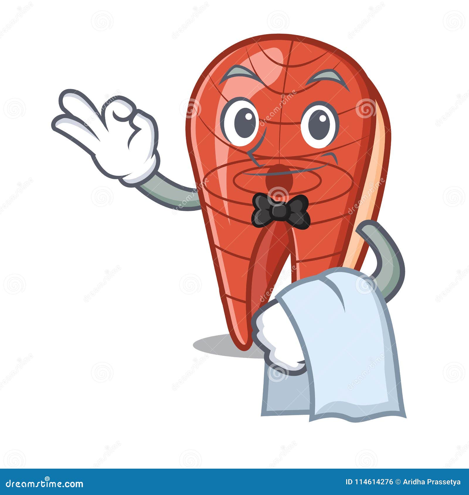 Waiter Fish Slice Mascot Cartoon Stock Vector - Illustration of design ...