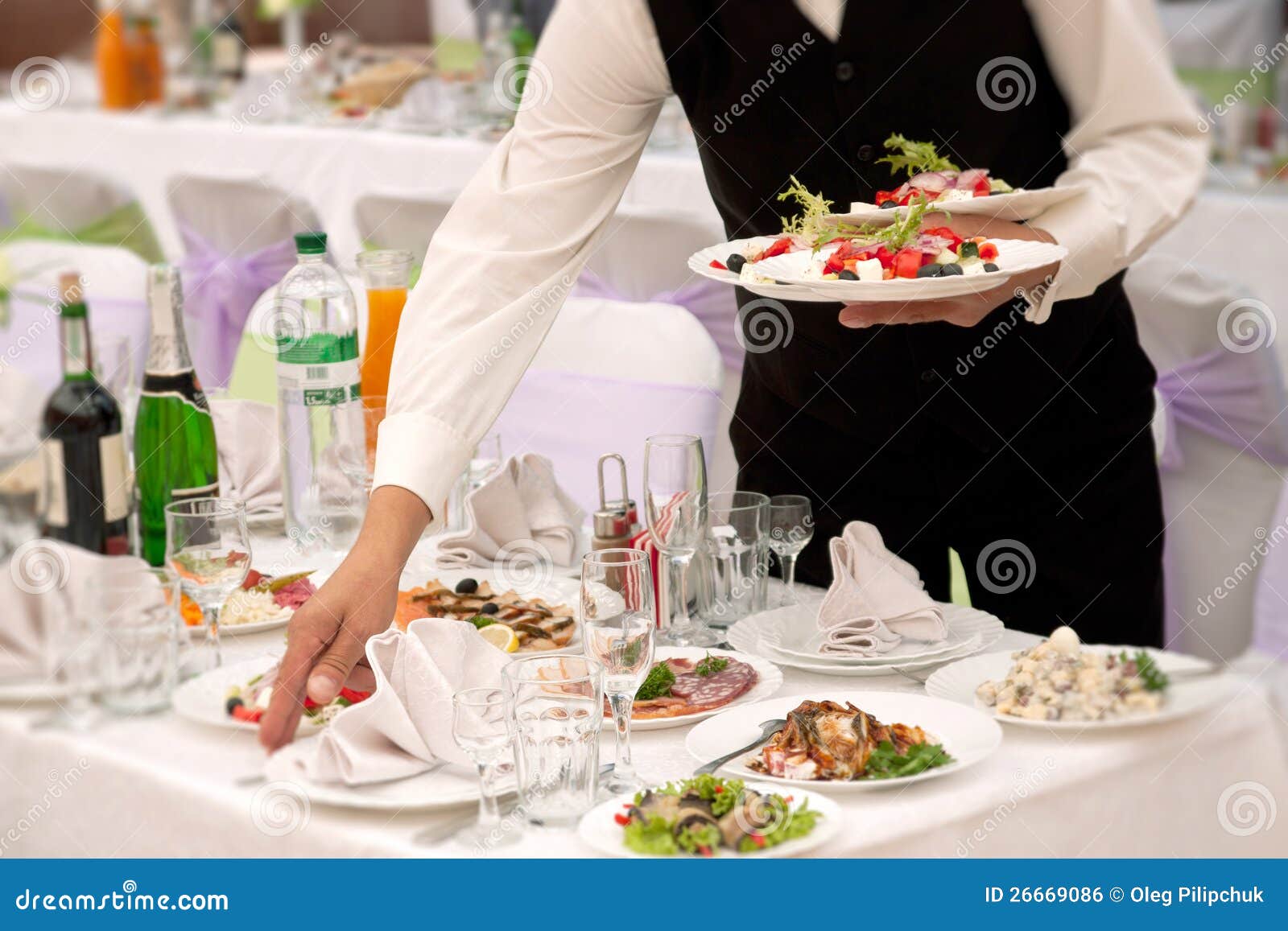 Waiter with food stock photo. Image of person, restaurant - 26669086