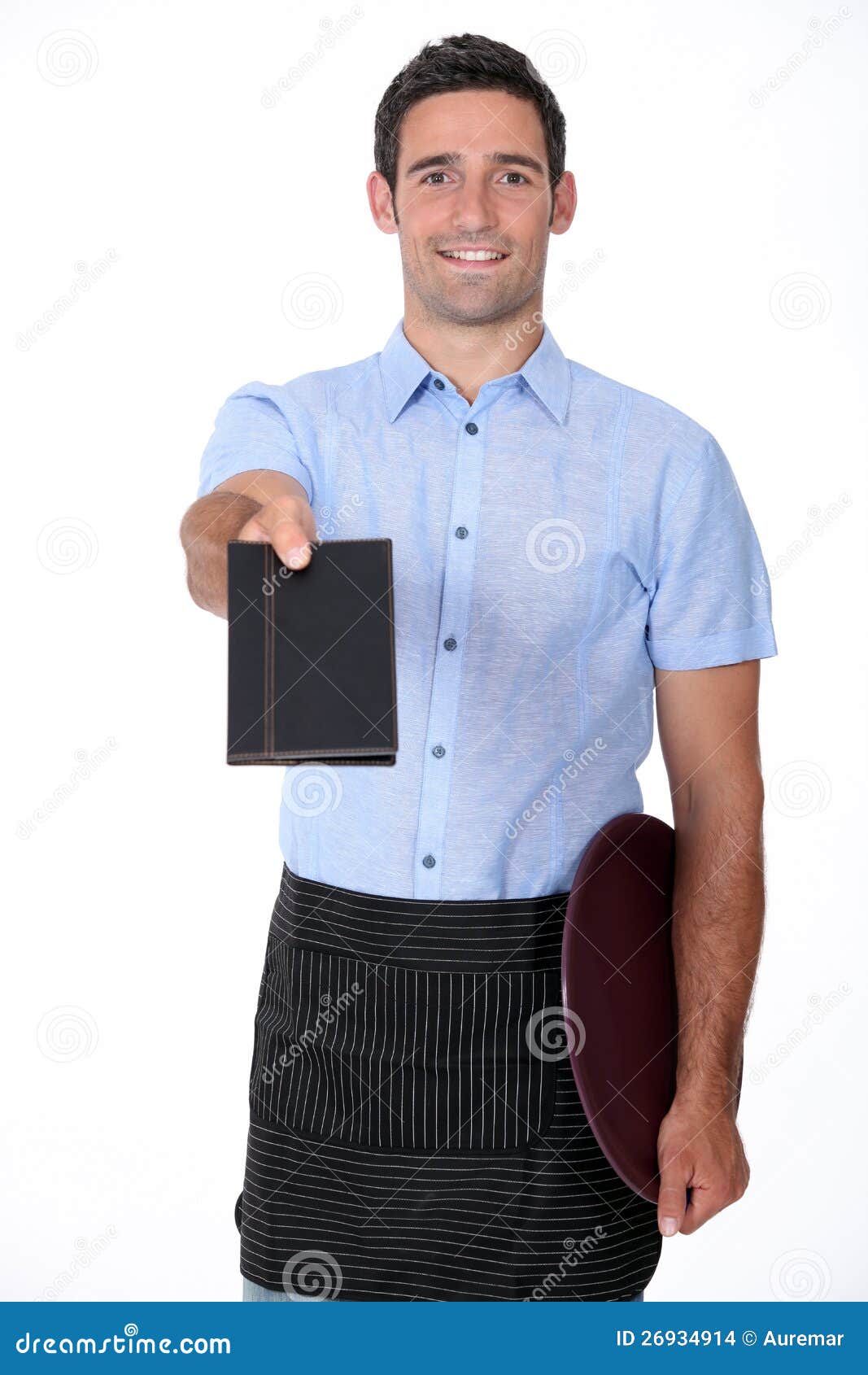 Waiter Giving Back a Wallet Stock Photo - Image of cordial, joint: 26934914