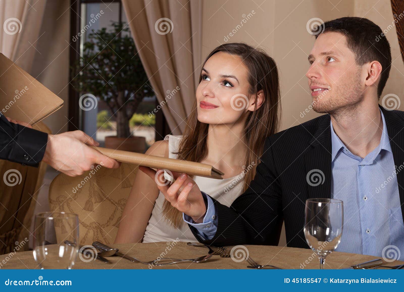 Waiter giving menu stock image. Image of event, giving - 45185547