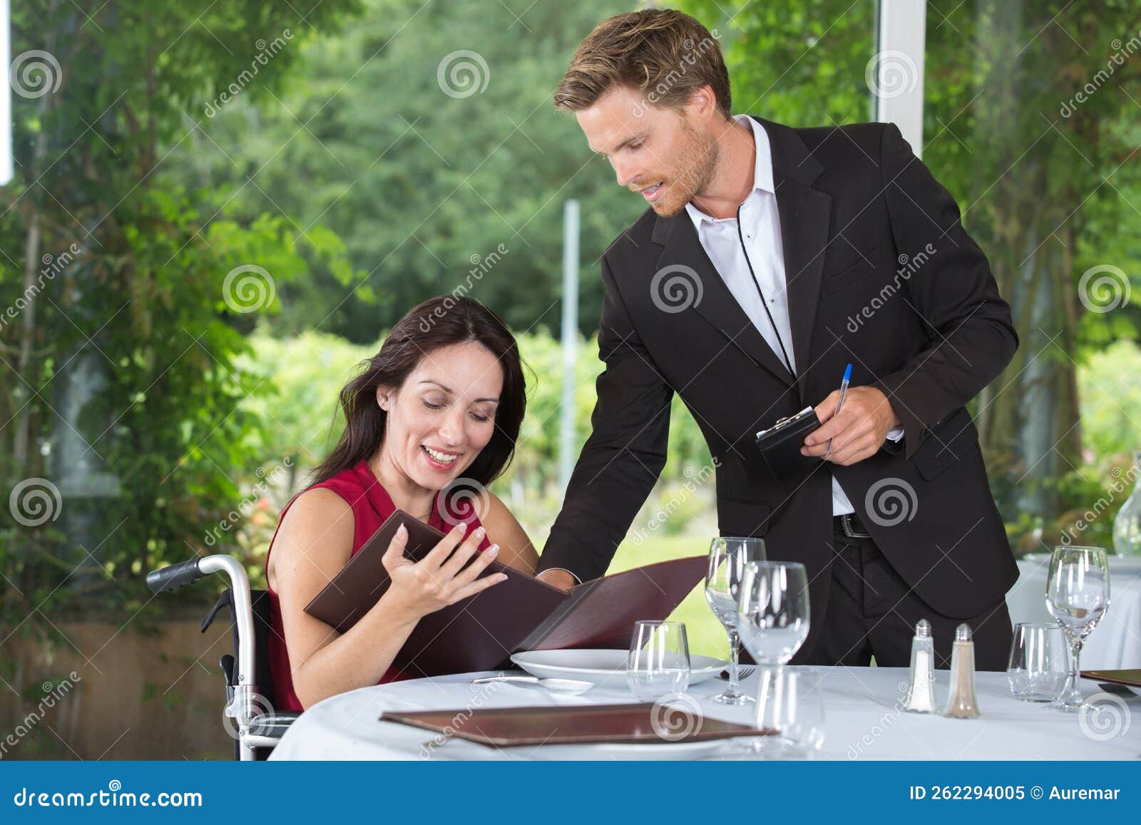 Waiter Giving Suggestion To Customer Stock Image - Image of client ...