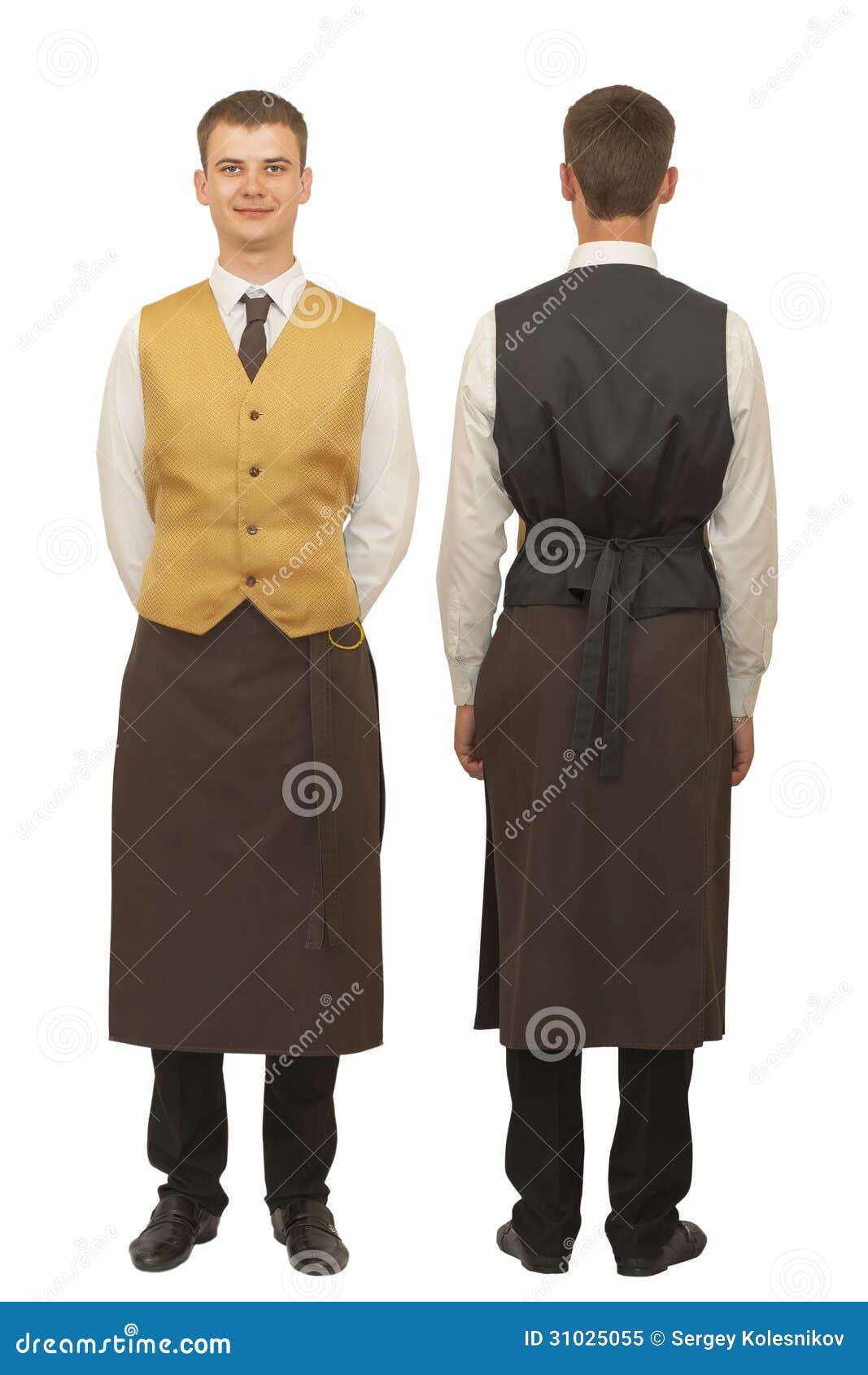 Waiter guy in uniform stock image. Image of male, attractive - 31025055