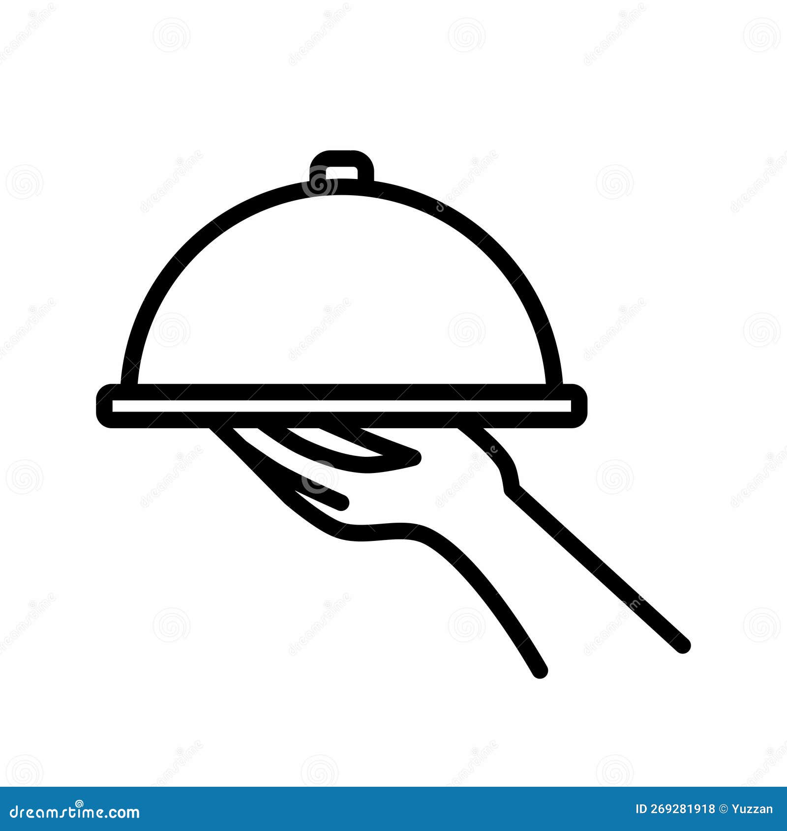 Waiter Hand Holding Tray Icon Outline Vector Stock Vector ...