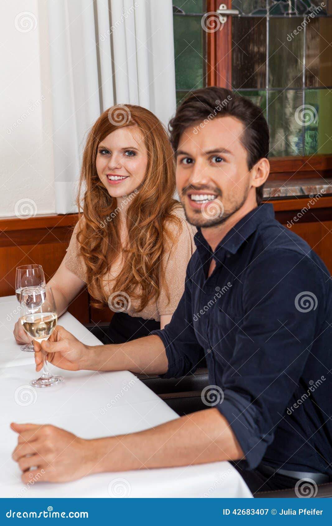 Waiter Happily Accommodating Couple Stock Image - Image of hotel ...
