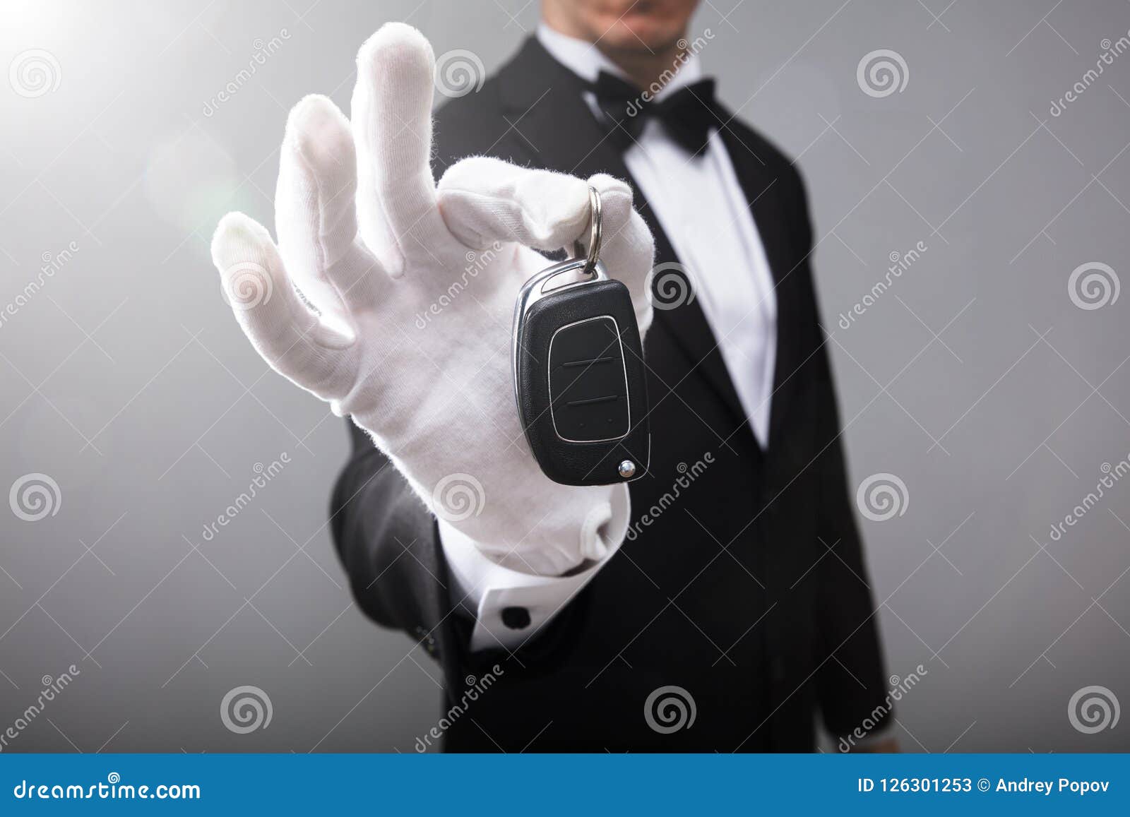 Waiter Holding Car Key stock image. Image of male, automobile - 126301253