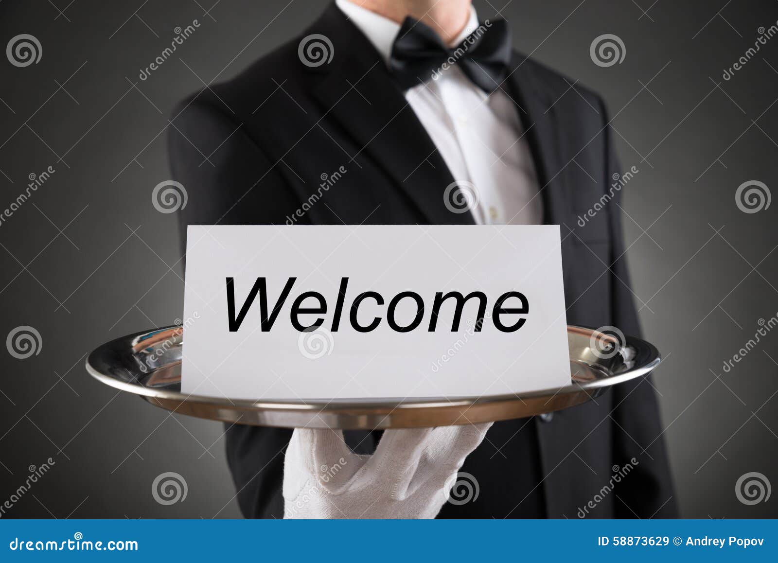 Welcome. Text Caption On The Background Of A Vintage Sign Banner ...