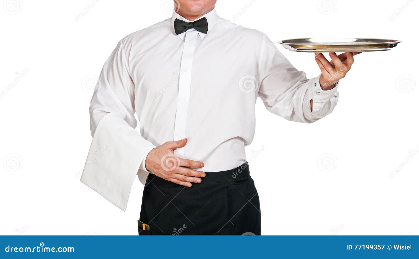 Waiter holding tray. stock image. Image of catering, concept - 77199357