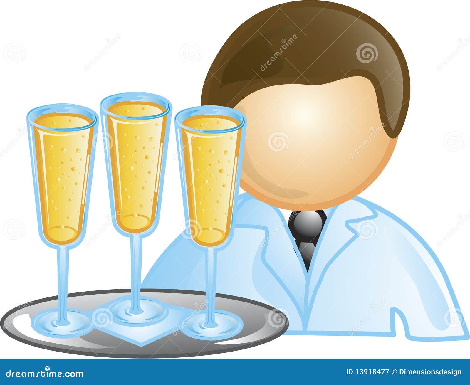 Waiter Icon, Stick Figure Man Pictogram, Human Silhouette Isolated ...