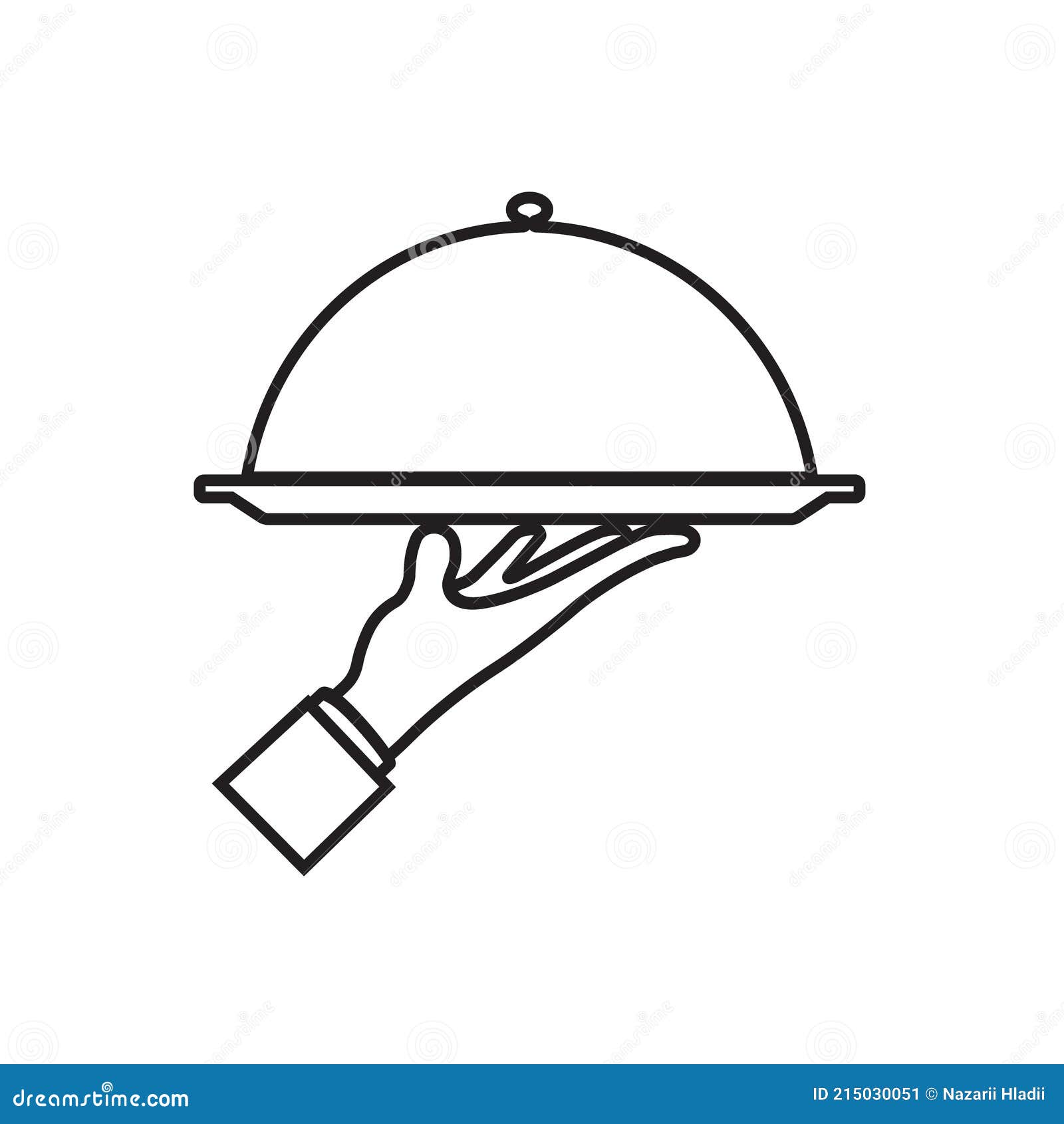 Waiter Icon, Stick Figure Man Pictogram, Human Silhouette Isolated ...