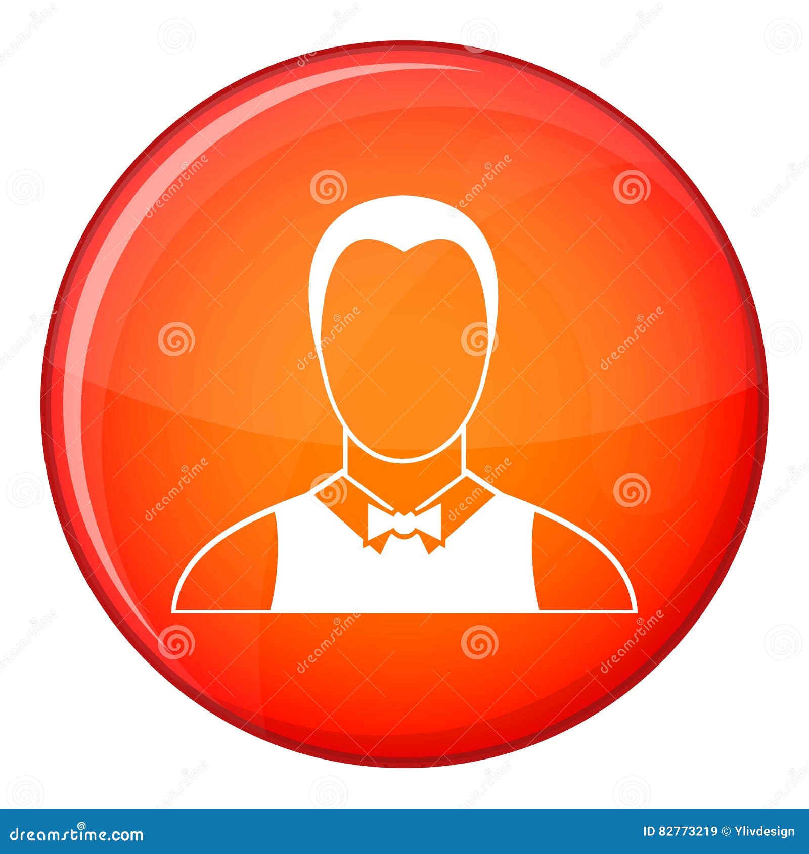 Waiter icon, flat style stock vector. Illustration of waiter - 82773219