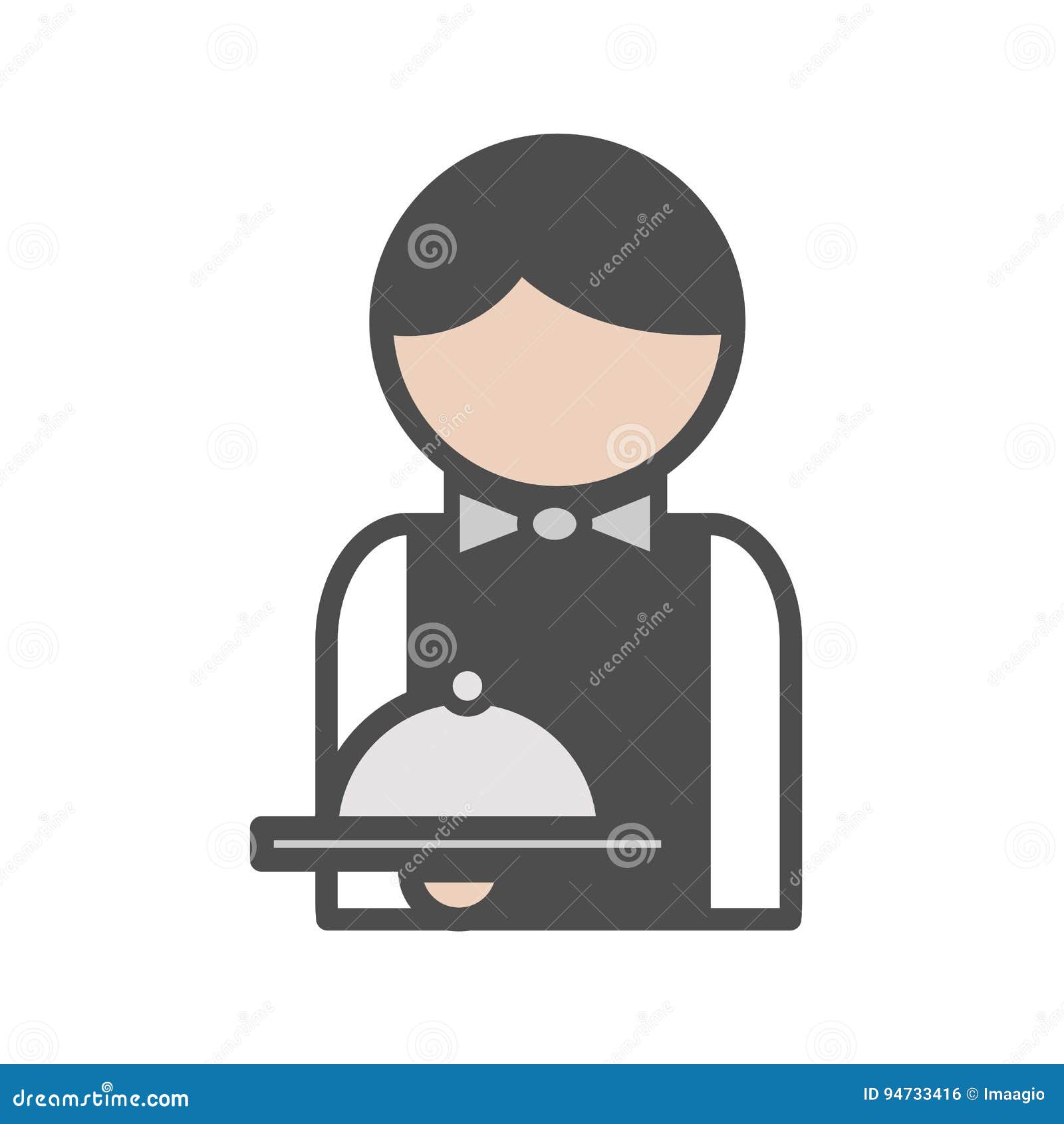 Waiter icon with uniform stock vector. Illustration of cafe - 94733416