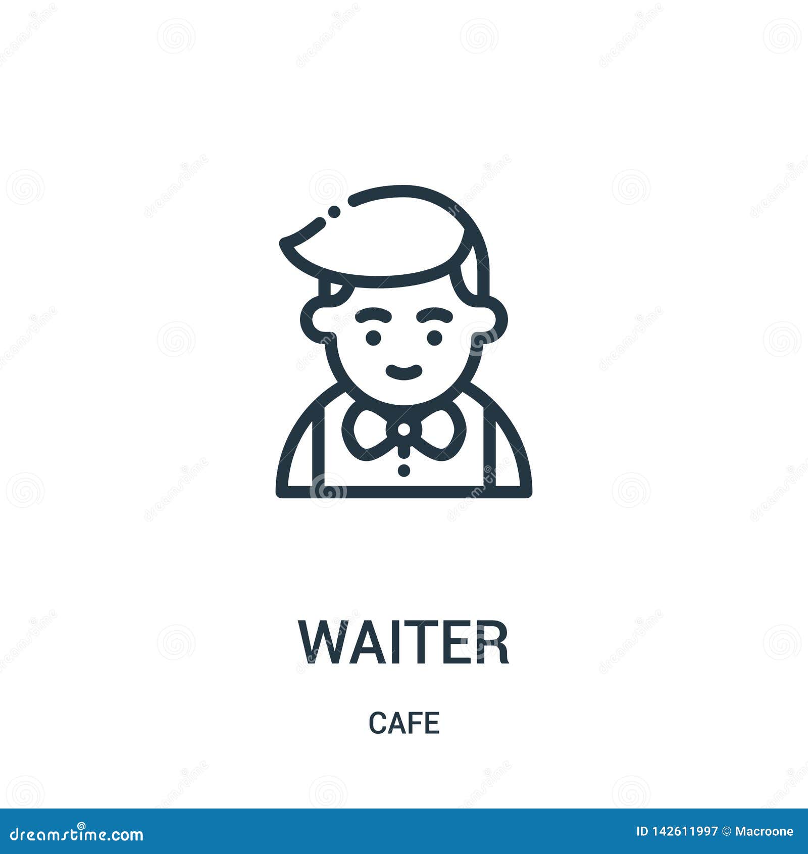 Waiter Icon Vector from Cafe Collection. Thin Line Waiter Outline Icon ...