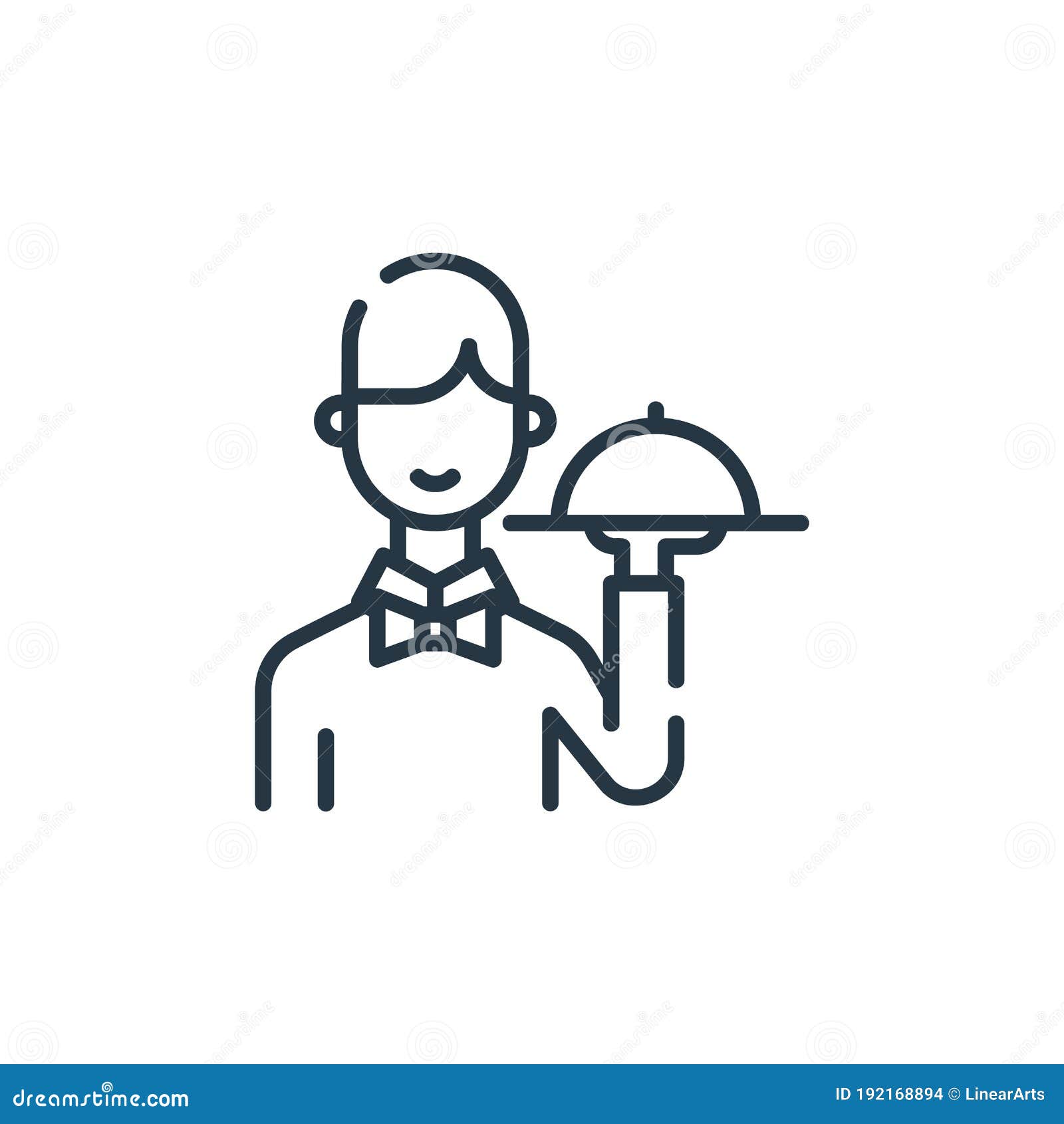 Waiter Icon Vector from Restaurant Concept. Thin Line Illustration of ...