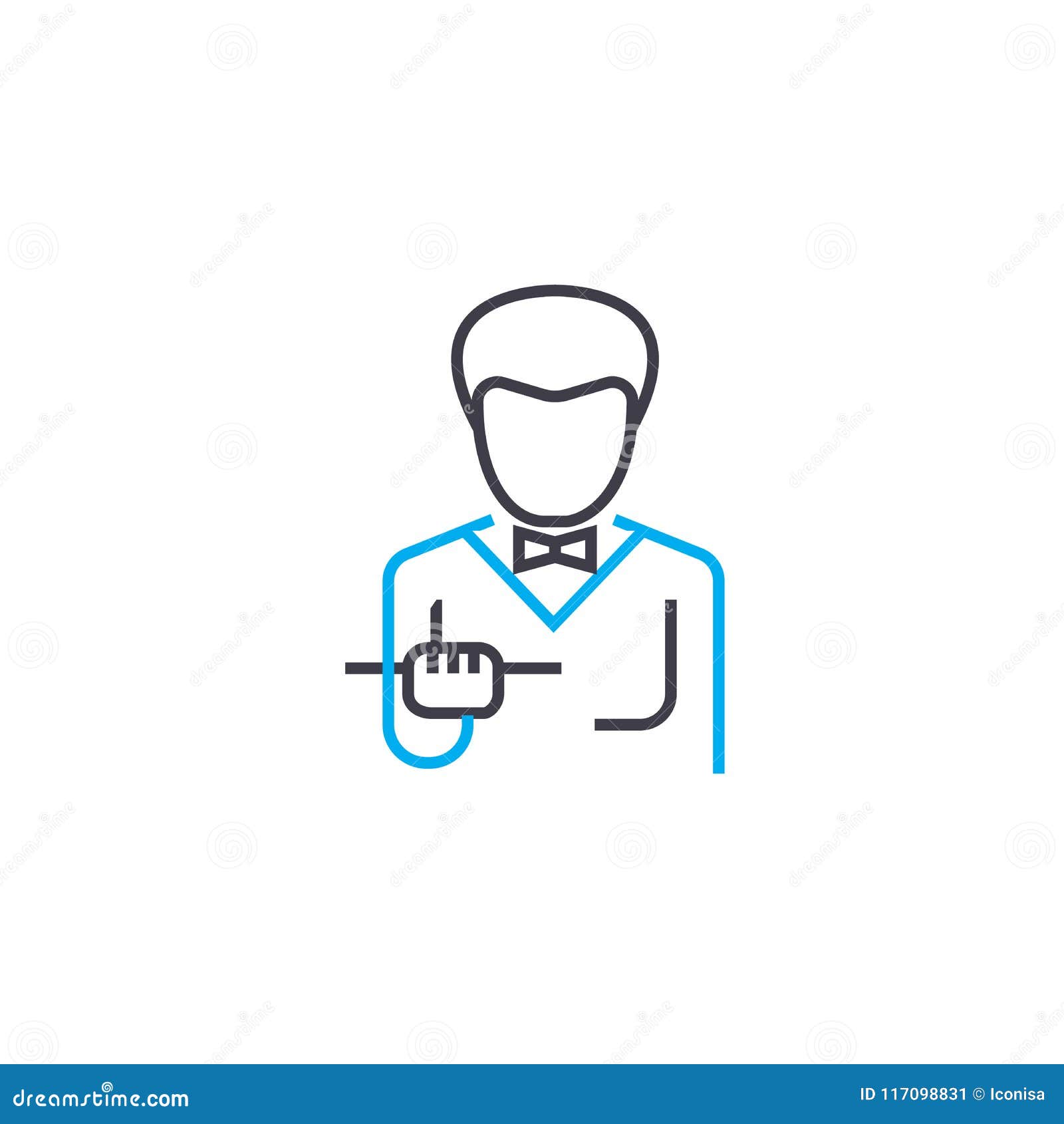 Waiter Linear Icon Concept. Waiter Line Vector Sign, Symbol ...