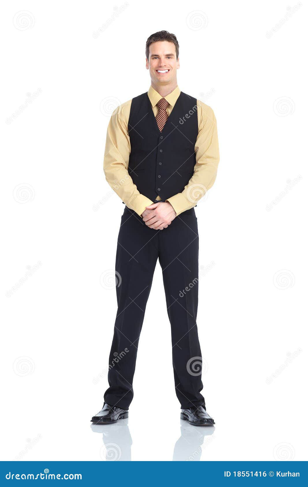 Waiter man stock photo. Image of businessman, smiling - 18551416