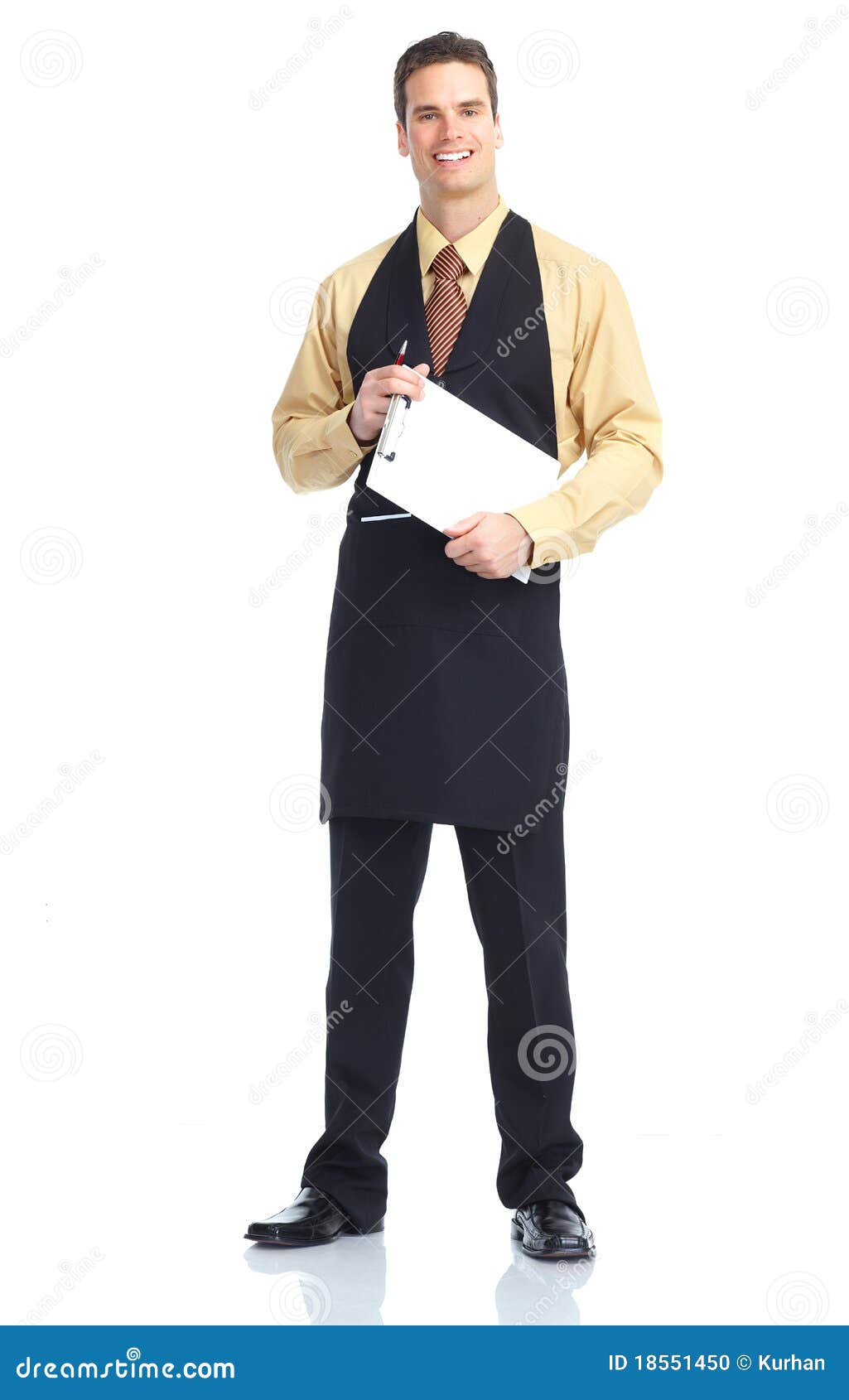 Waiter man stock photo. Image of black, corporate, employment - 18551450