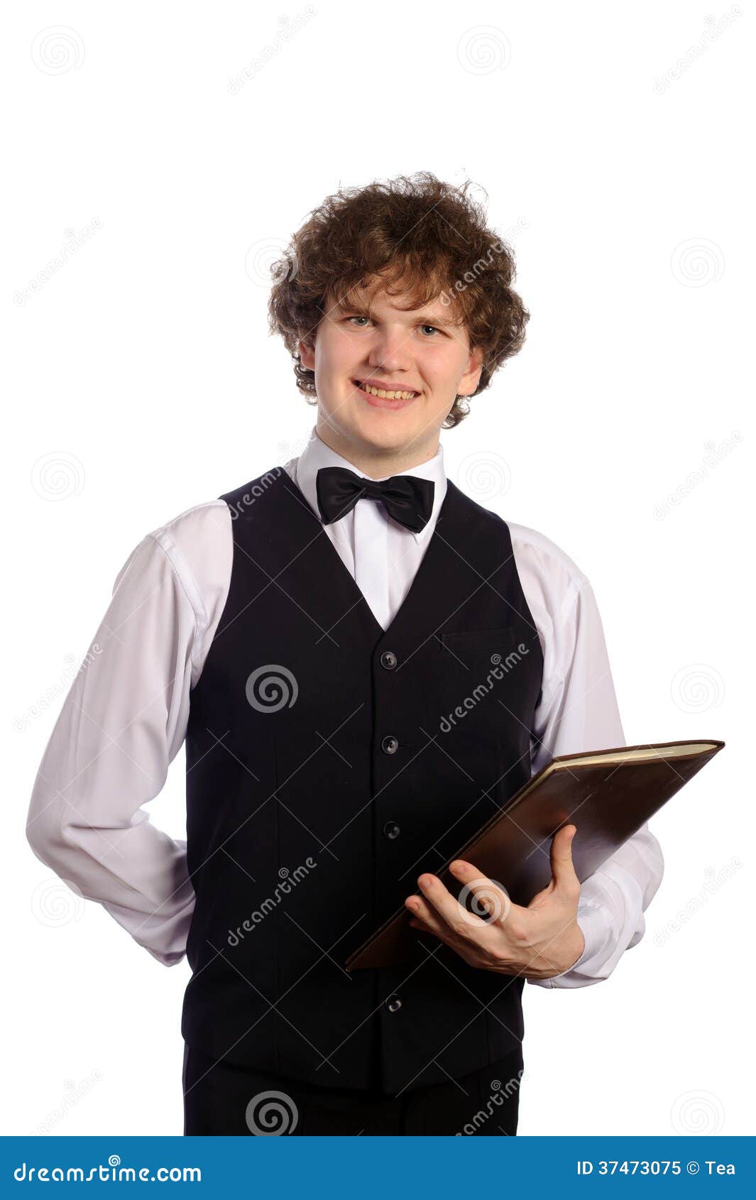 Waiter with menu stock image. Image of pretty, party - 37473075