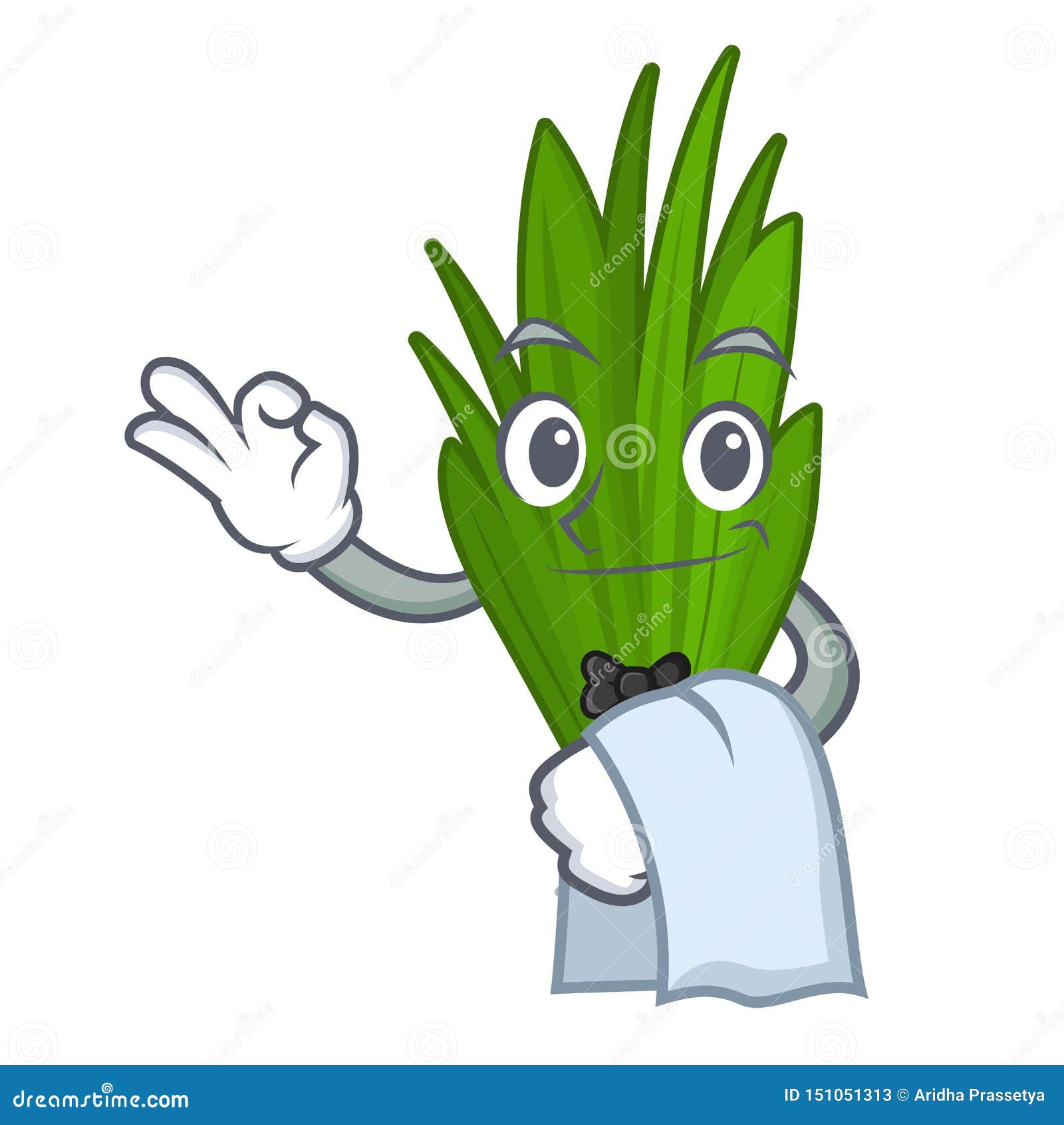 Waiter Pandan Leaves In The Cartoon Shape | CartoonDealer.com #151051313