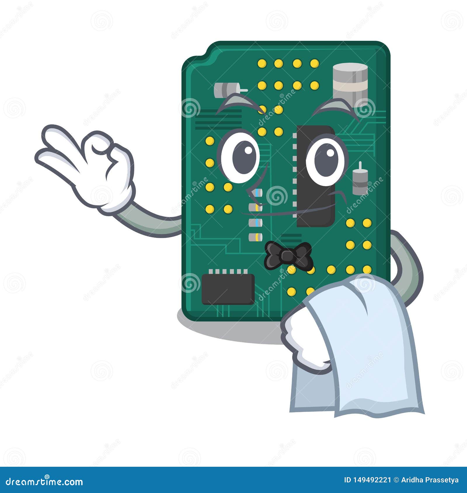 Waiter PCB Circuit Board in PC Characters Stock Vector - Illustration ...