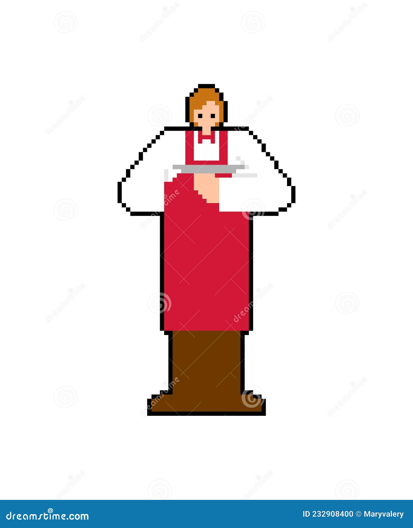 Waiter Pixel Art. Pixelated Service Staff In The Restaurant. 8bit ...