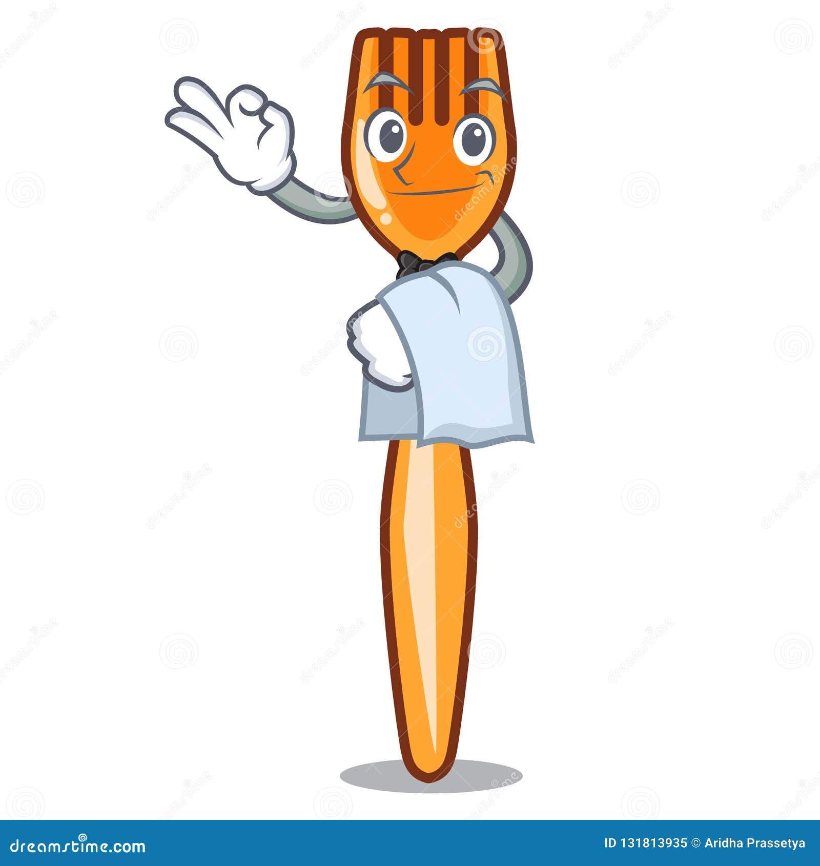 Waiter Plastic Fork on Use for Mascot Stock Vector - Illustration of ...