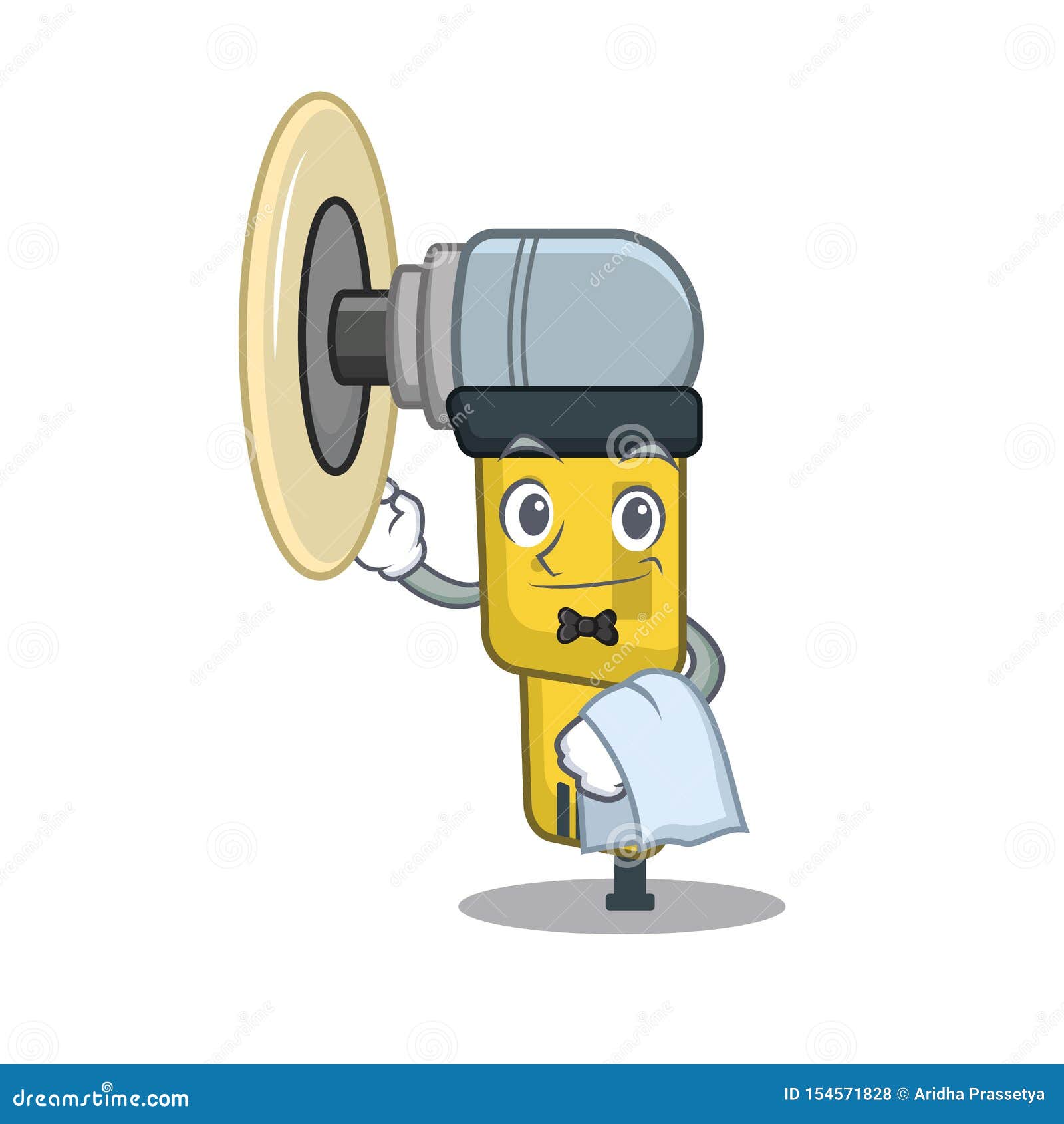 Waiter Pneumatic Sander Isolated with the Cartoon Stock Vector ...