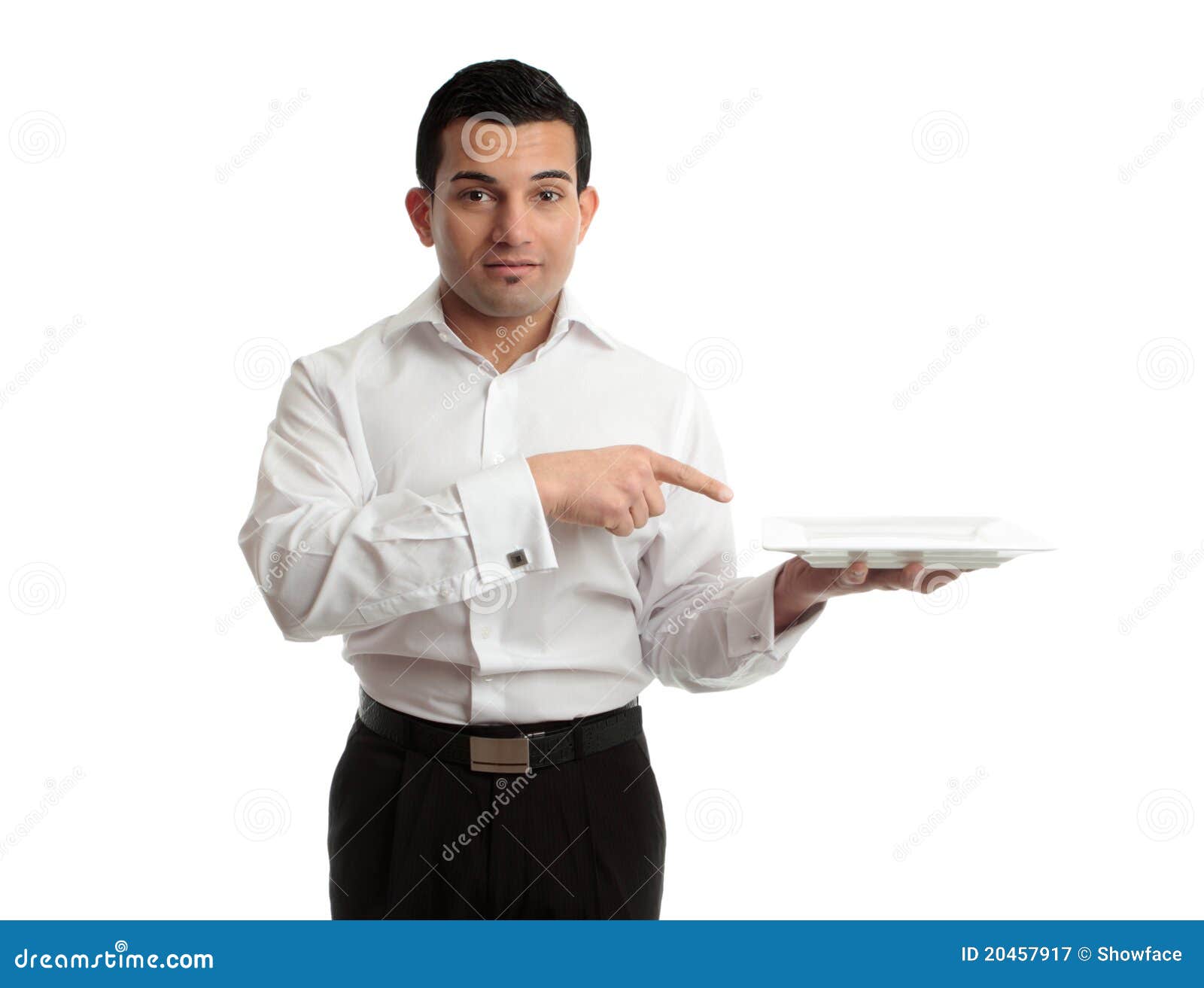 Waiter pointing to plate stock image. Image of pointing - 20457917