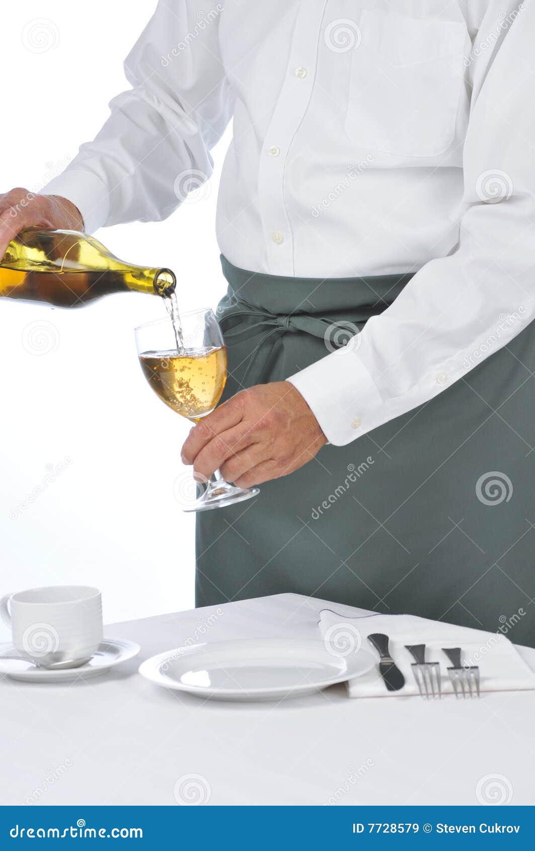 Waiter Pouring a Glass of Wine Stock Image - Image of person, drink: 7728579