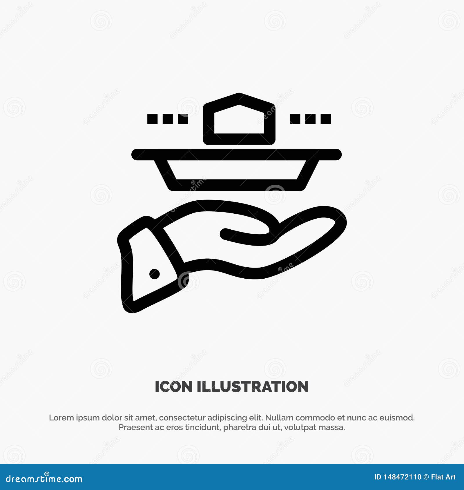 Waiter, Restaurant, Serve, Lunch, Dinner Line Icon Vector Stock Vector ...