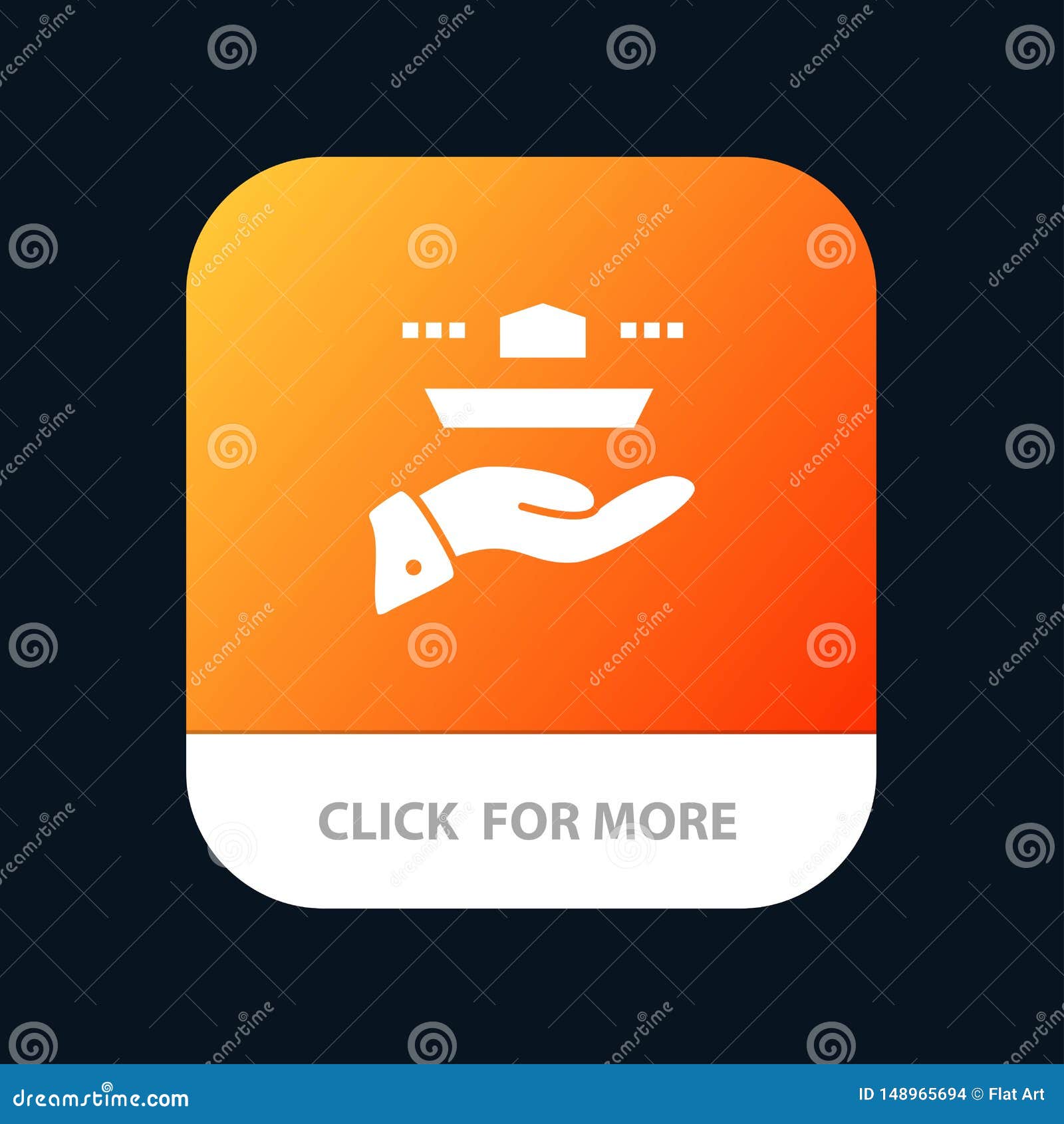 Waiter, Restaurant, Serve, Lunch, Dinner Mobile App Button. Android and ...