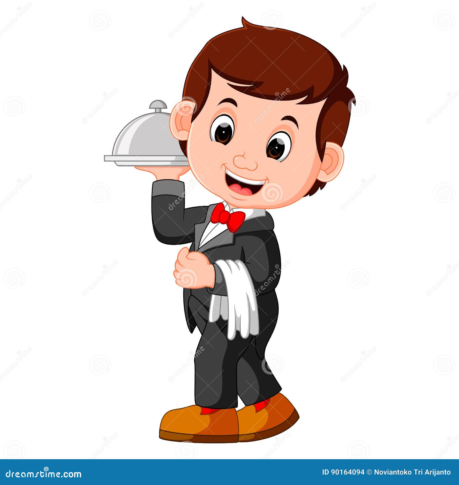 Waiter Restaurant Serving Cartoon Stock Vector - Illustration of plate ...