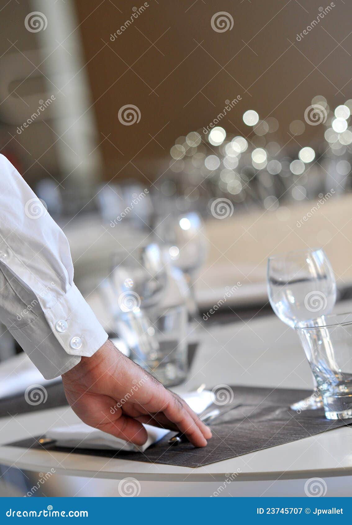 Waiter S Hand Dressing Table Stock Image - Image of restaurant, table ...