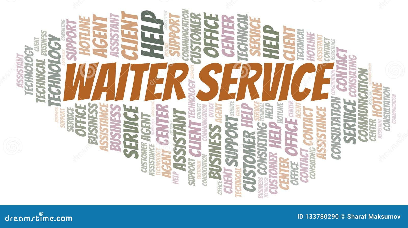 Waiter Service word cloud stock illustration. Illustration of bubble ...