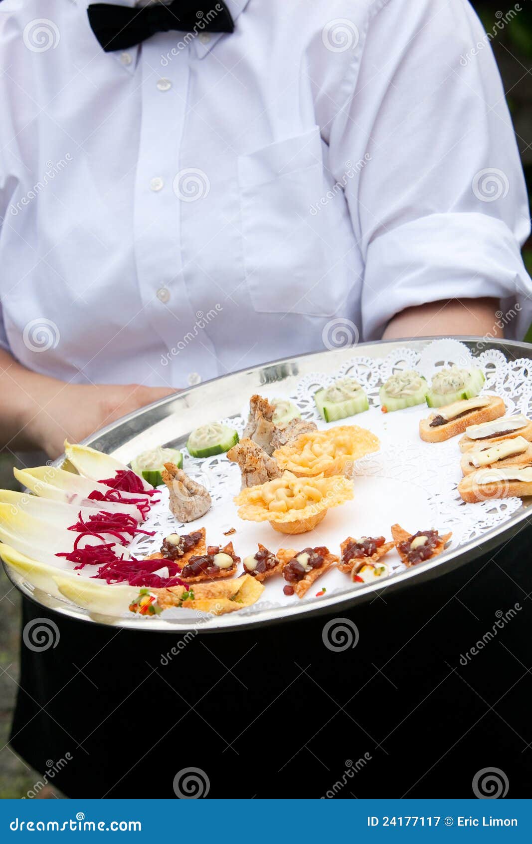 A Waiter Serving Appetizers at a Wedding Stock Image - Image of waiter ...