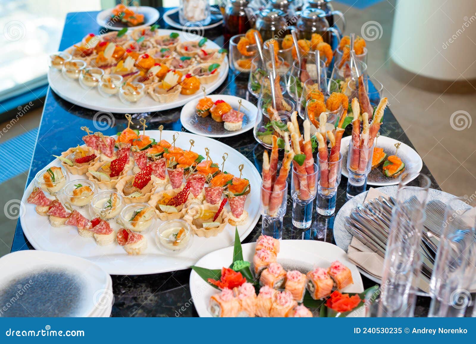Waiter Serving a Banquet in the Office Stock Image - Image of cuisine ...