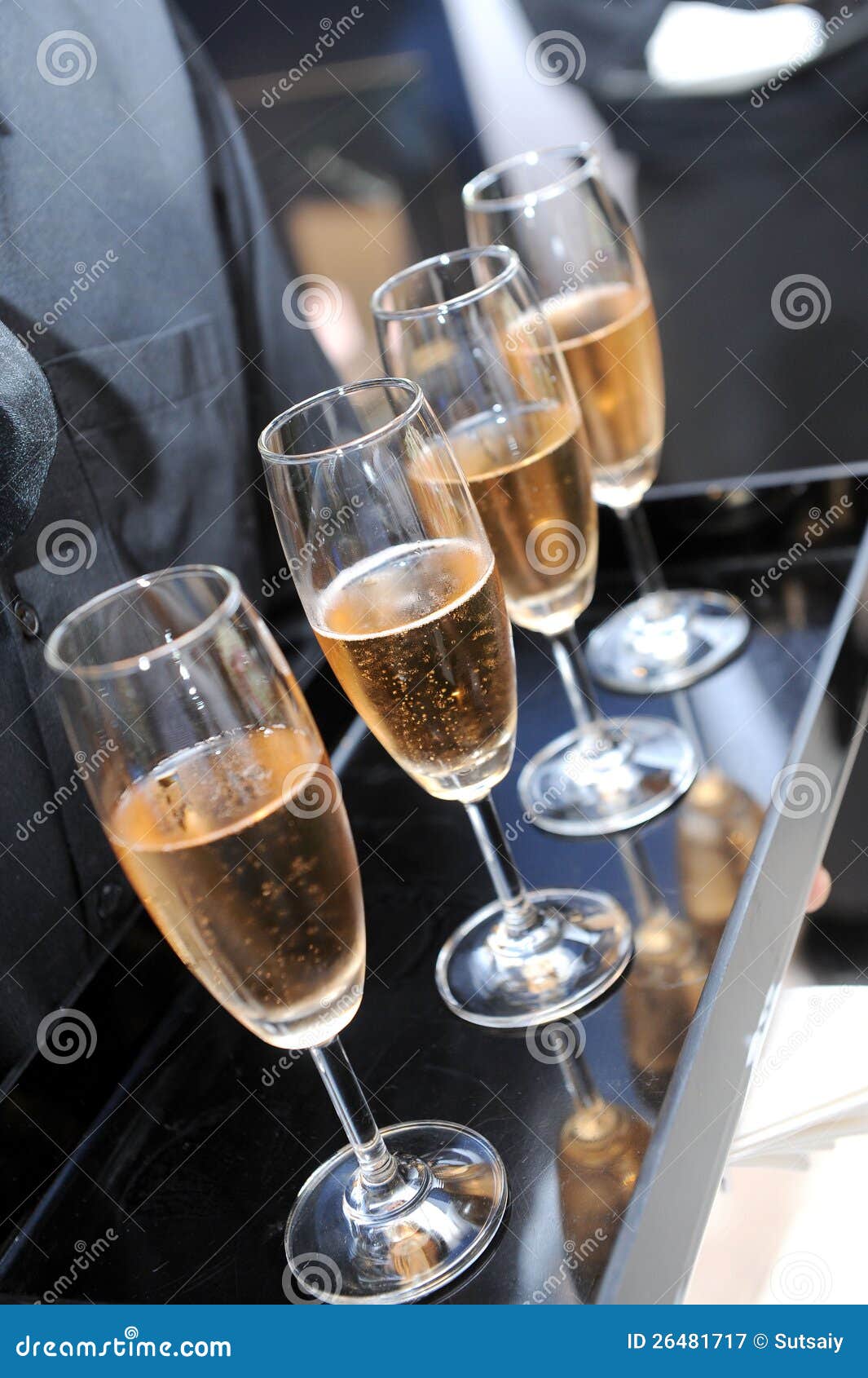 Waiter serving champagne stock image. Image of card, flavor - 26481717