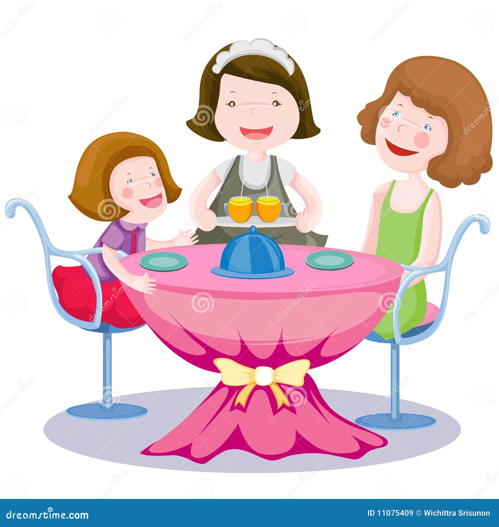 Waiter serving a drink stock illustration. Illustration of restaurant ...