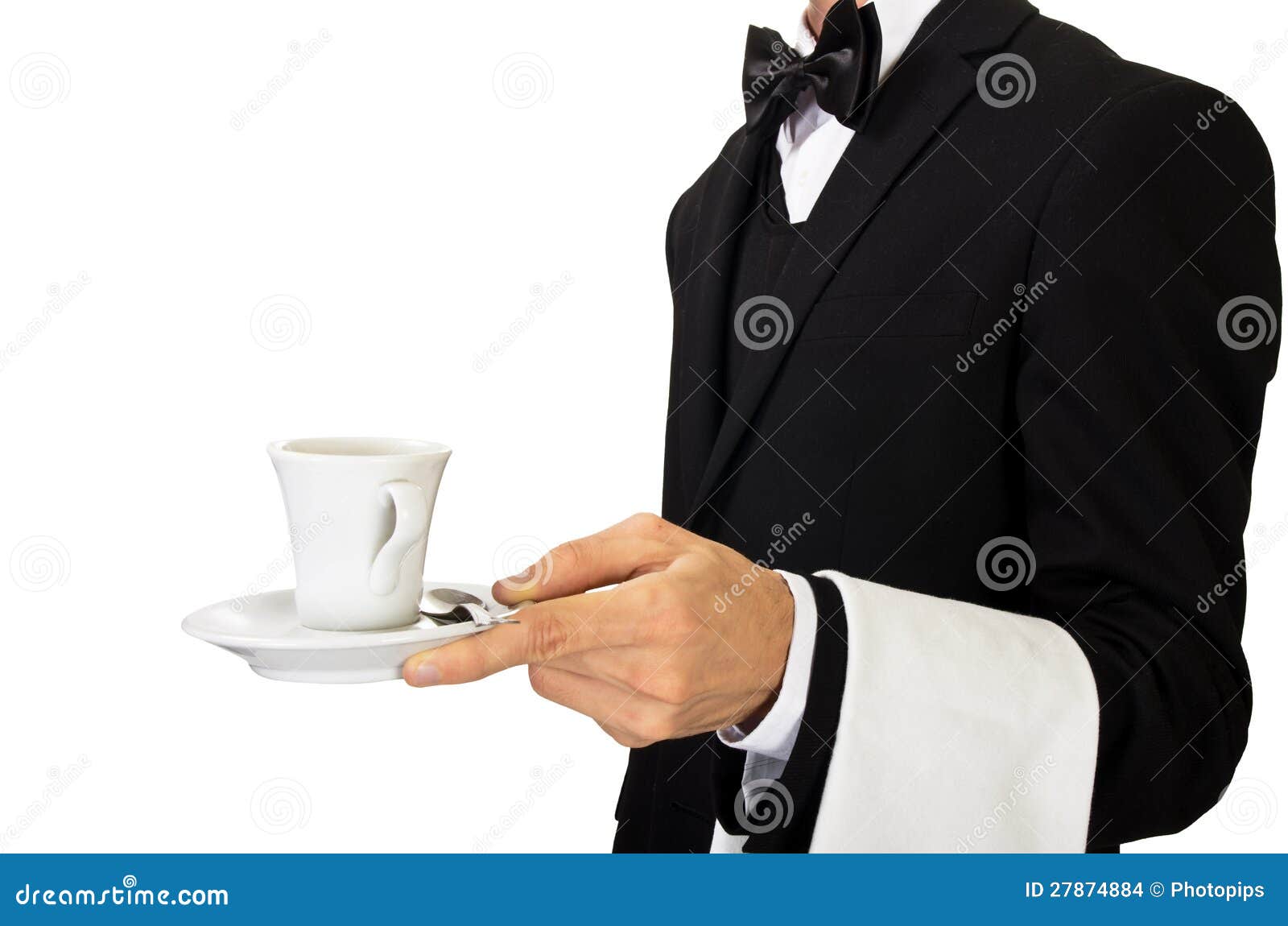 Waiter serving hot coffee stock photo. Image of white - 27874884
