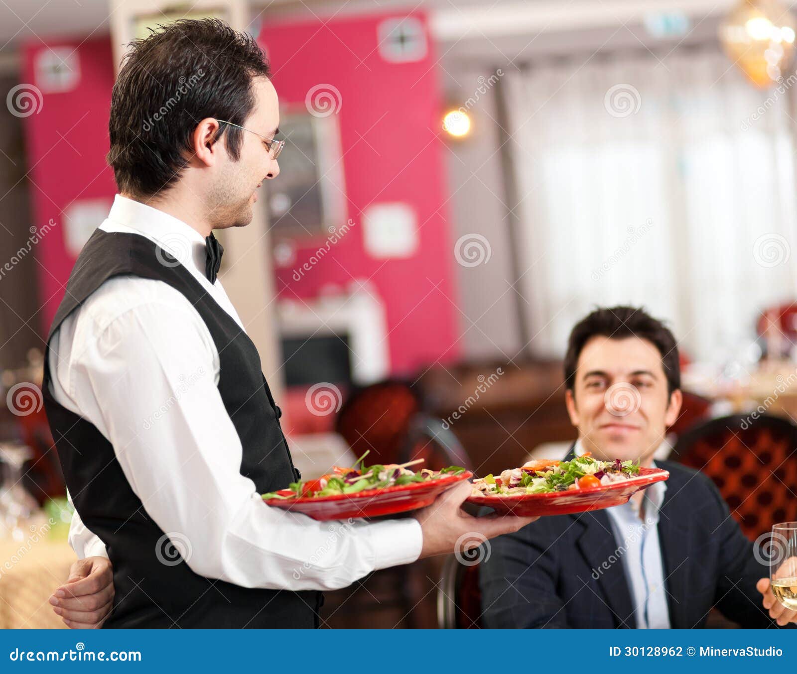 Waiter serving sea food stock photo. Image of year, waiter - 30128962
