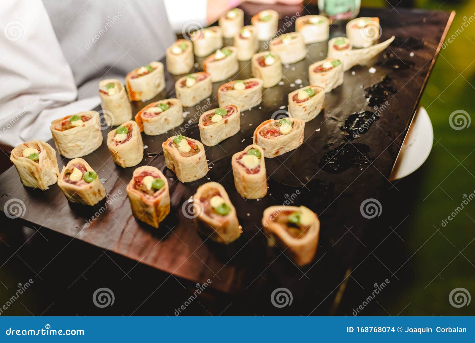Waiter Serving Snacks during a Wedding Stock Photo - Image of beverage ...