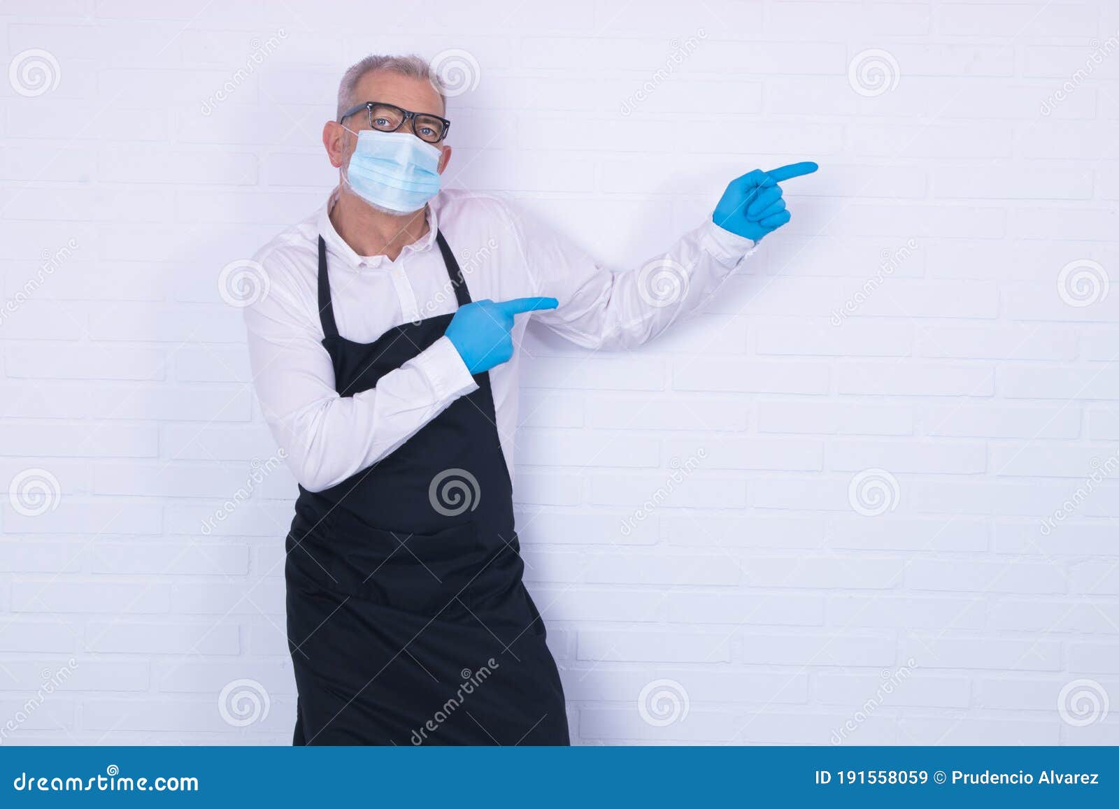 Shopkeeper in Uniform Isolated Stock Image - Image of model, person ...