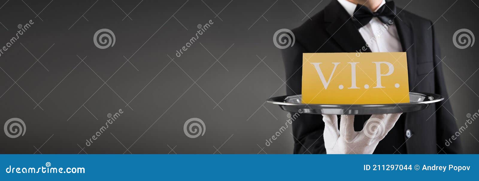 Waiter Showing Vip Text on Banner Stock Photo - Image of showing ...