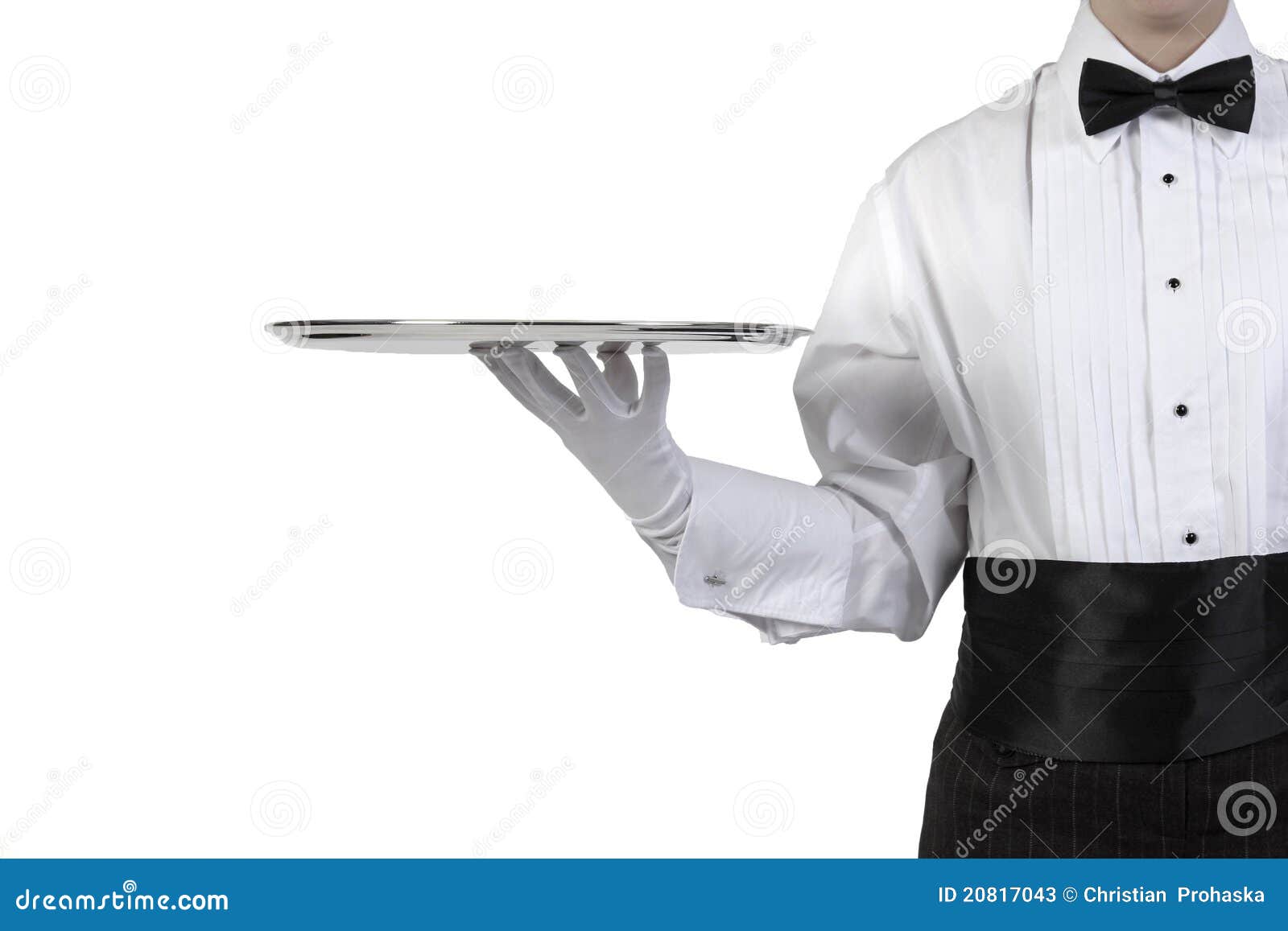 Waiter with silver tray stock image. Image of prize, silver - 20817043
