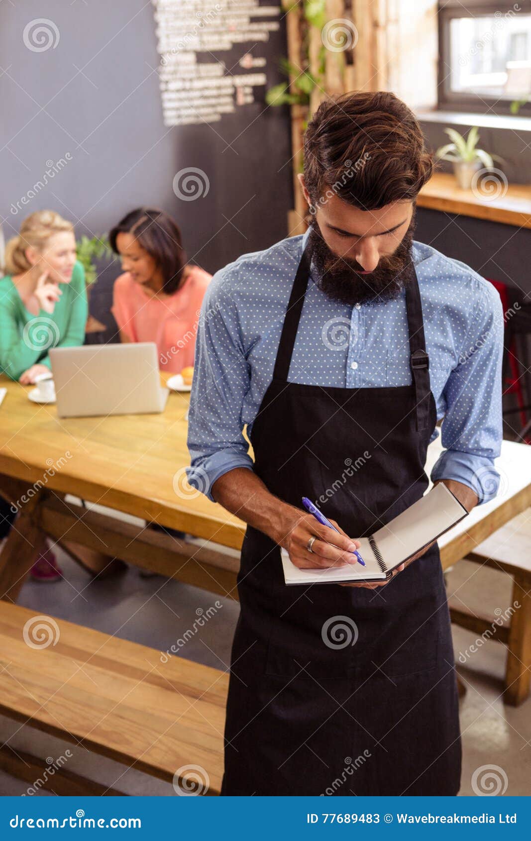 Waiter Taking Order in His Book Stock Image - Image of clothing ...