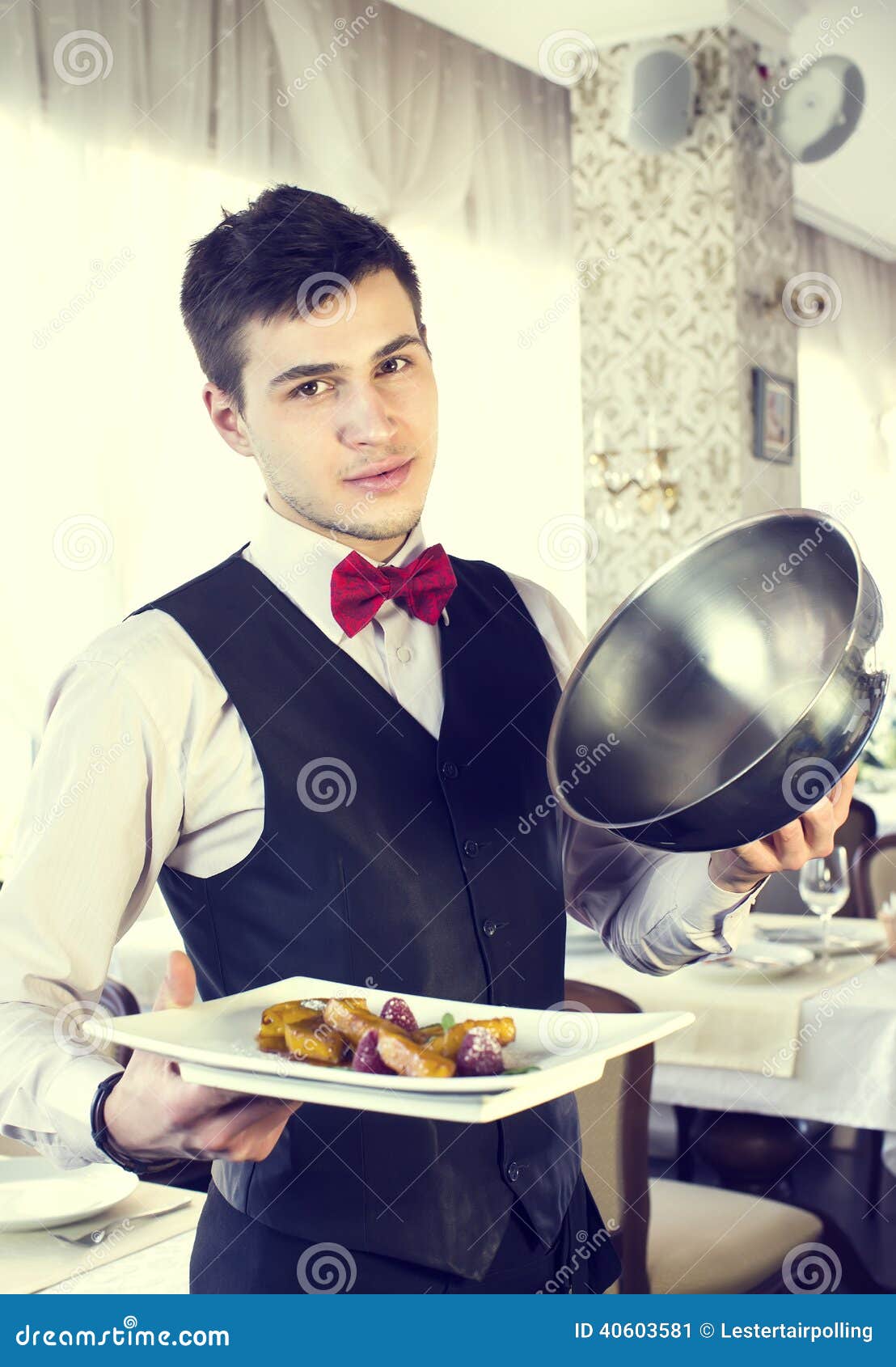 Waiter stock image. Image of cafe, hold, drink, black - 40603581