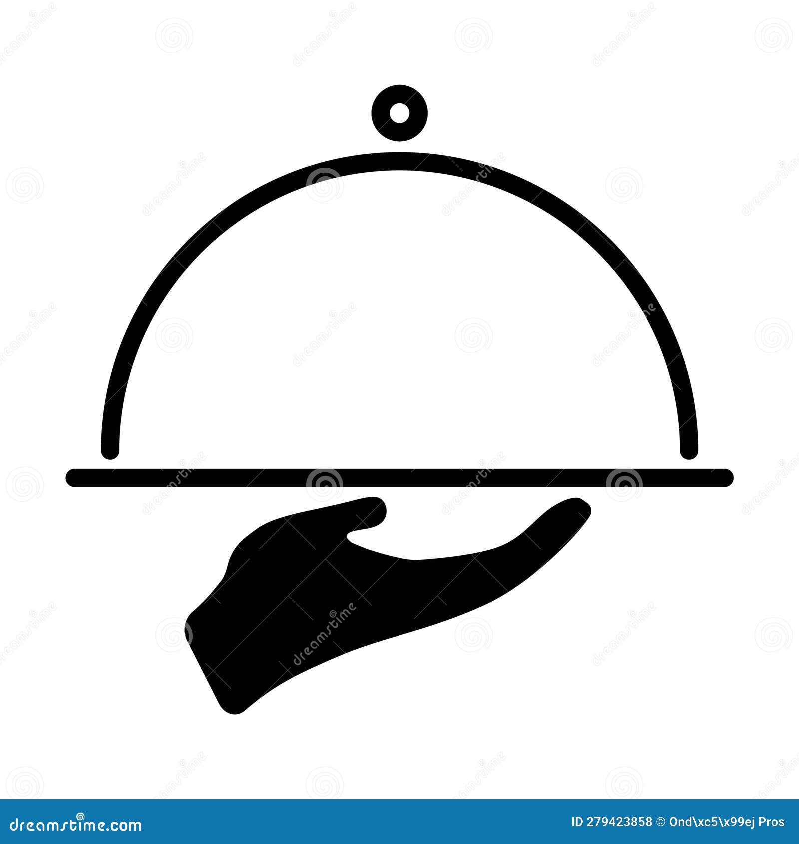 Waiter Tray Icon, Dish Menu Restaurant Web Symbol, Lunch Design Vector ...
