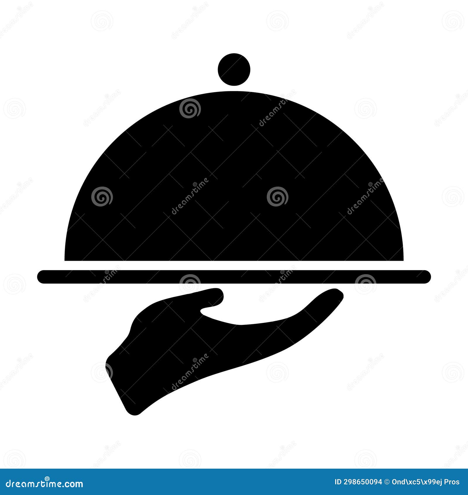 Waiter Tray Icon, Dish Menu Restaurant Web Symbol, Lunch Design Vector ...